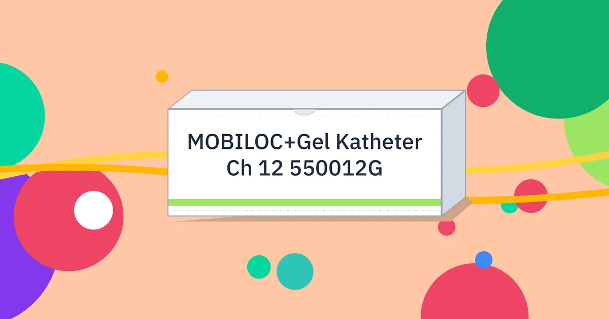 Symbolbild: Packung mit der Aufschrift MOBILOC+Gel Katheter Ch 12 550012G (PZN 00348080) – Verfügbarkeit und Bezug in Apotheken in Frankfurt am Main
