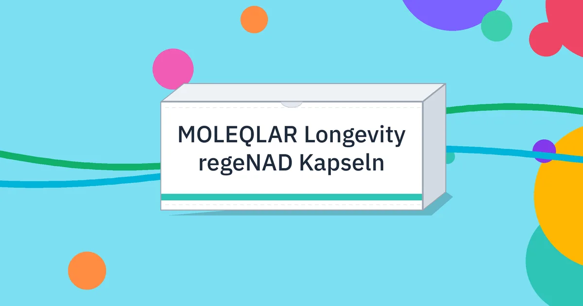 Symbolbild: Packung mit der Aufschrift MOLEQLAR Longevity regeNAD Kapseln (PZN 19488748) – Verfügbarkeit und Bezug in Apotheken in Frankfurt am Main