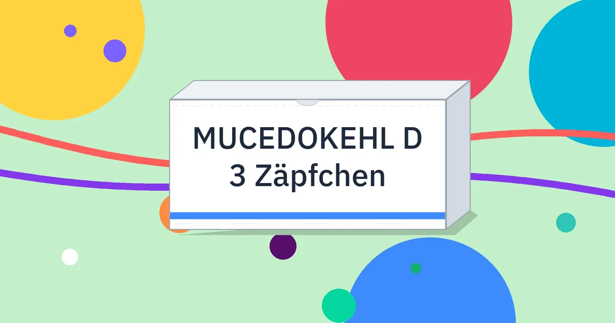 Symbolbild: Packung mit der Aufschrift MUCEDOKEHL D 3 Zäpfchen (PZN 03685671) – Verfügbarkeit und Bezug in Apotheken in Frankfurt am Main