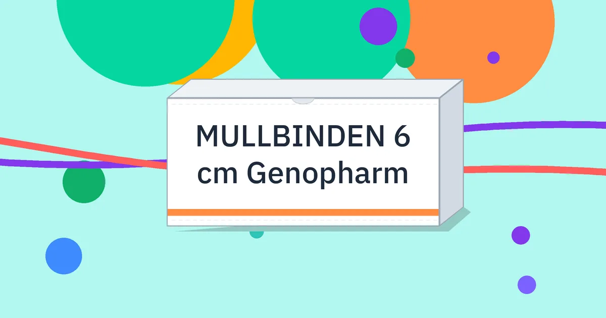 Symbolbild: Packung mit der Aufschrift MULLBINDEN 6 cm Genopharm (PZN 02061454) – Verfügbarkeit und Bezug in Apotheken in Frankfurt am Main