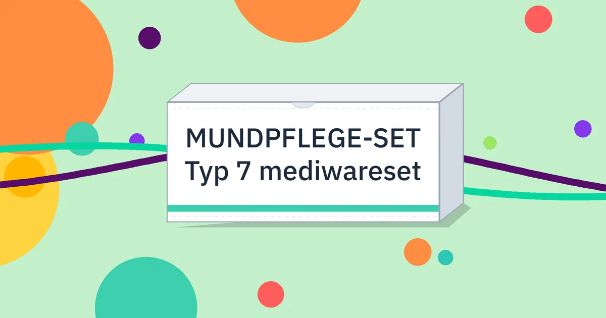Symbolbild: Packung mit der Aufschrift MUNDPFLEGE-SET Typ 7 mediwareset (PZN 19523953) – Verfügbarkeit und Bezug in Apotheken in Frankfurt am Main