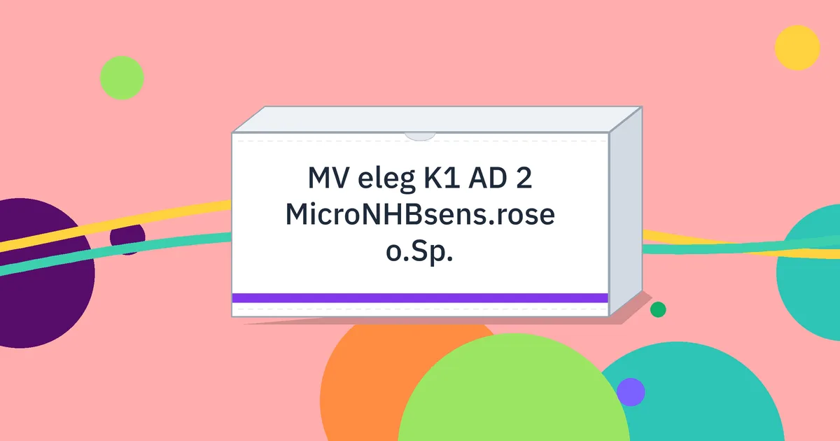Symbolbild: Packung mit der Aufschrift MV eleg K1 AD 2 MicroNHBsens.rose o.Sp. (PZN 15669246) – Verfügbarkeit und Bezug in Apotheken in Frankfurt am Main