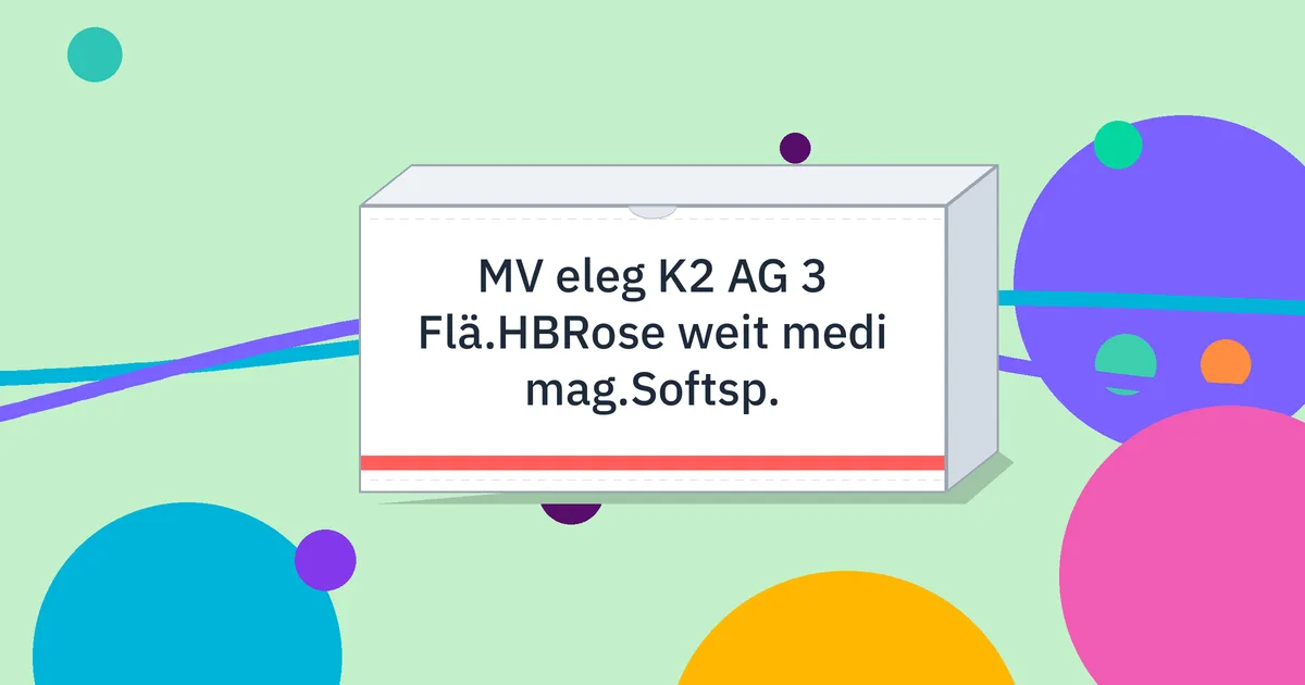 Symbolbild: Packung mit der Aufschrift MV eleg K2 AG 3 Flä.HBRose weit medi mag.Softsp. (PZN 15720208) – Verfügbarkeit und Bezug in Apotheken in Frankfurt am Main