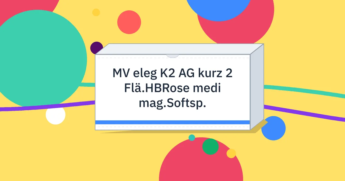 Symbolbild: Packung mit der Aufschrift MV eleg K2 AG kurz 2 Flä.HBRose medi mag.Softsp. (PZN 15704178) – Verfügbarkeit und Bezug in Apotheken in Frankfurt am Main