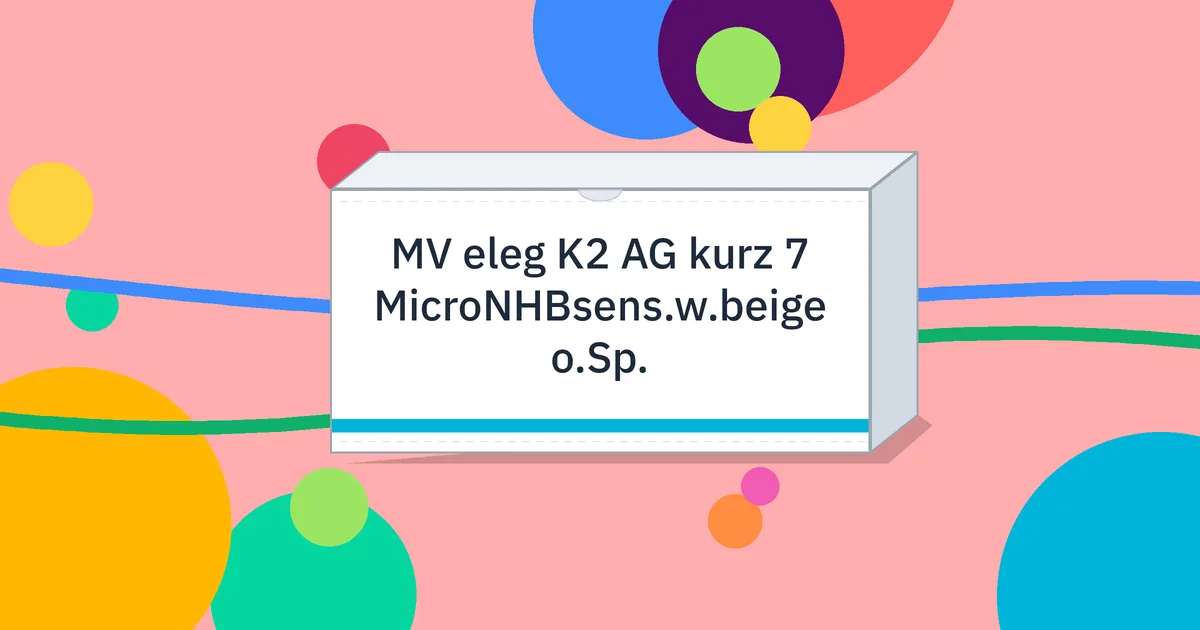 Symbolbild: Packung mit der Aufschrift MV eleg K2 AG kurz 7 MicroNHBsens.w.beige o.Sp. (PZN 15711600) – Verfügbarkeit und Bezug in Apotheken in Frankfurt am Main