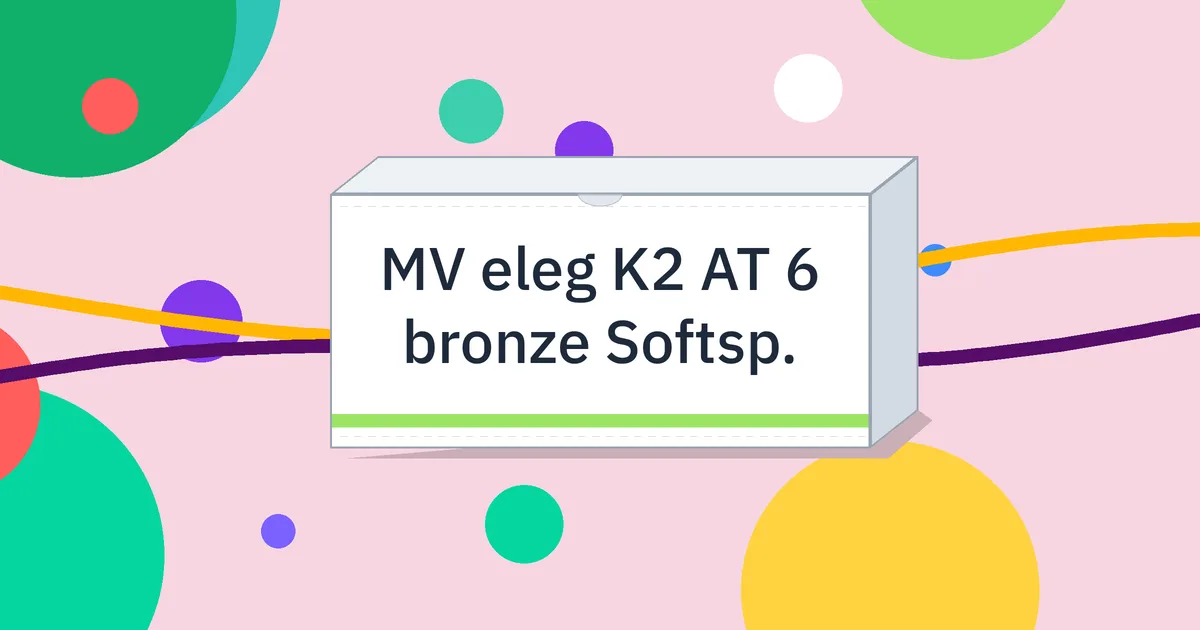 Symbolbild: Packung mit der Aufschrift MV eleg K2 AT 6 bronze Softsp. (PZN 15284799) – Verfügbarkeit und Bezug in Apotheken in Frankfurt am Main