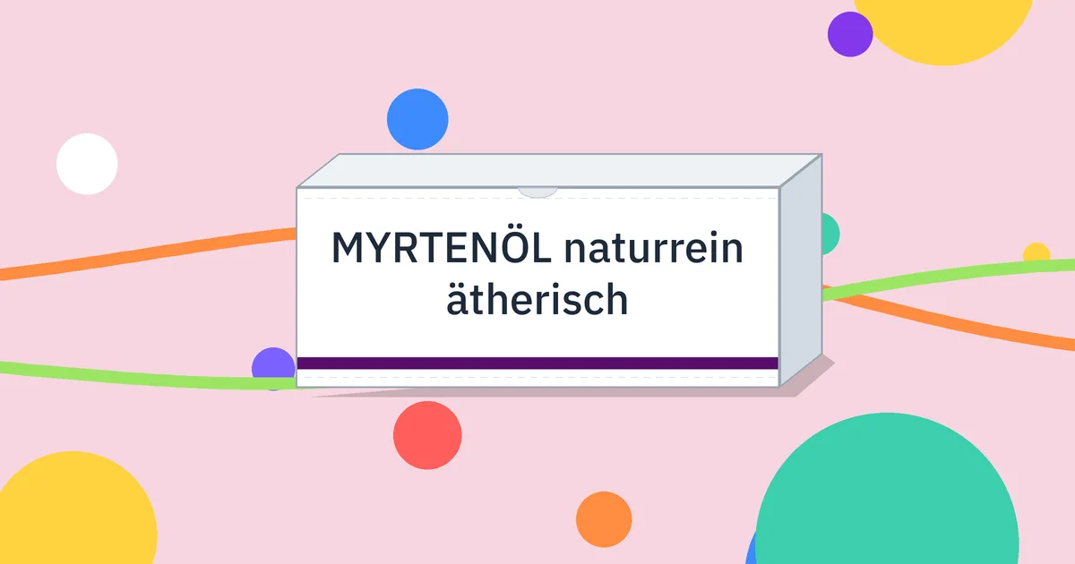 Symbolbild: Packung mit der Aufschrift MYRTENÖL naturrein ätherisch (PZN 20838573) – Verfügbarkeit und Bezug in Apotheken in Frankfurt am Main