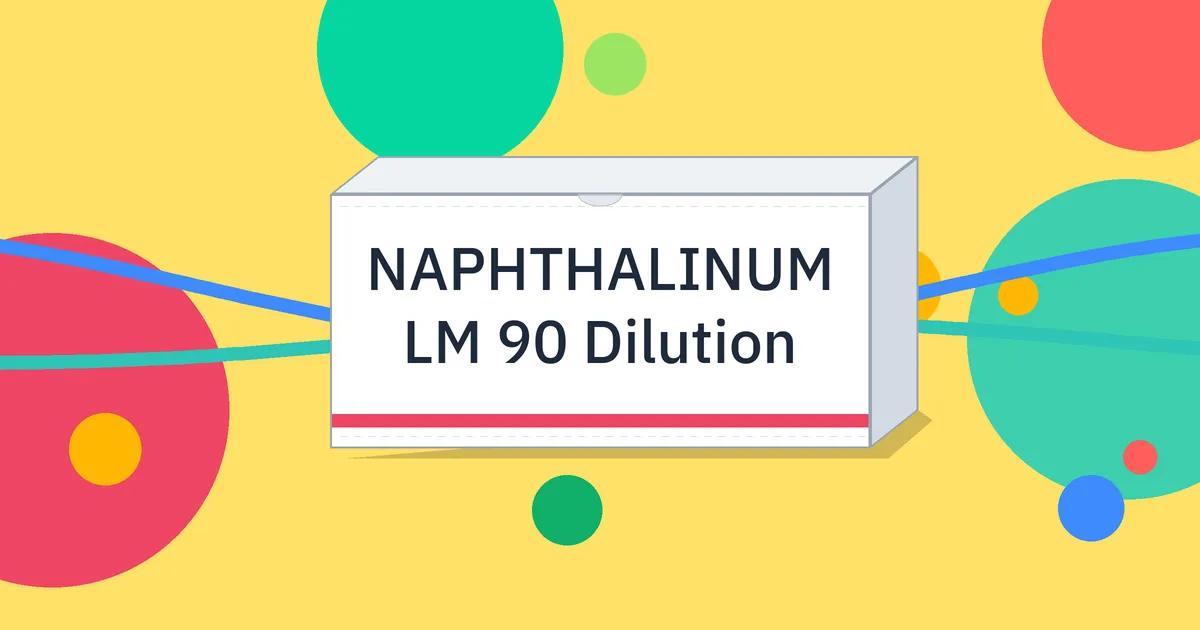 Symbolbild: Packung mit der Aufschrift NAPHTHALINUM LM 90 Dilution (PZN 12958748) – Verfügbarkeit und Bezug in Apotheken in Frankfurt am Main
