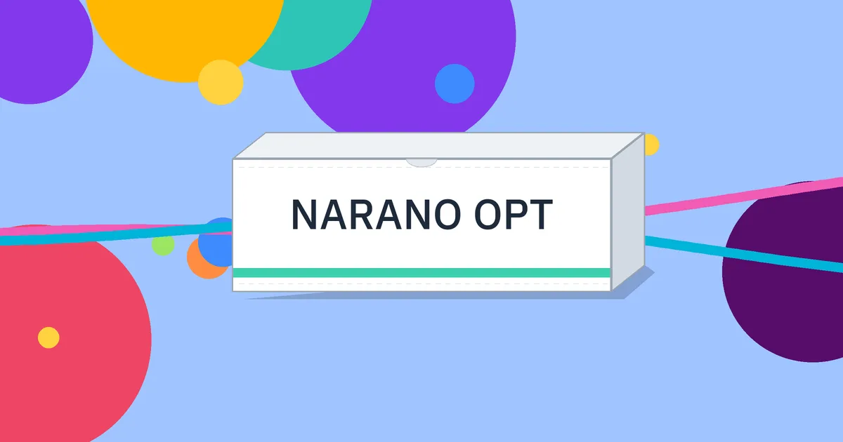 Symbolbild: Packung mit der Aufschrift NARANO OPT (PZN 05011014) – Verfügbarkeit und Bezug in Apotheken in Frankfurt am Main