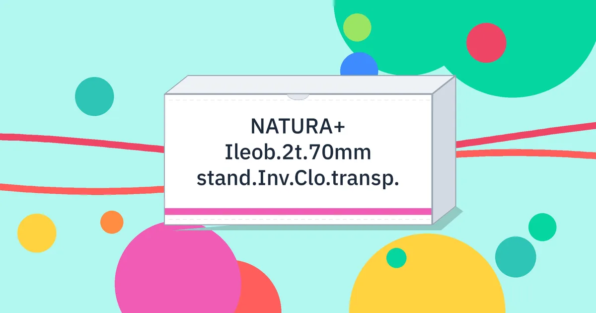 Symbolbild: Packung mit der Aufschrift NATURA+ Ileob.2t.70mm stand.Inv.Clo.transp. (PZN 15308502) – Verfügbarkeit und Bezug in Apotheken in Frankfurt am Main