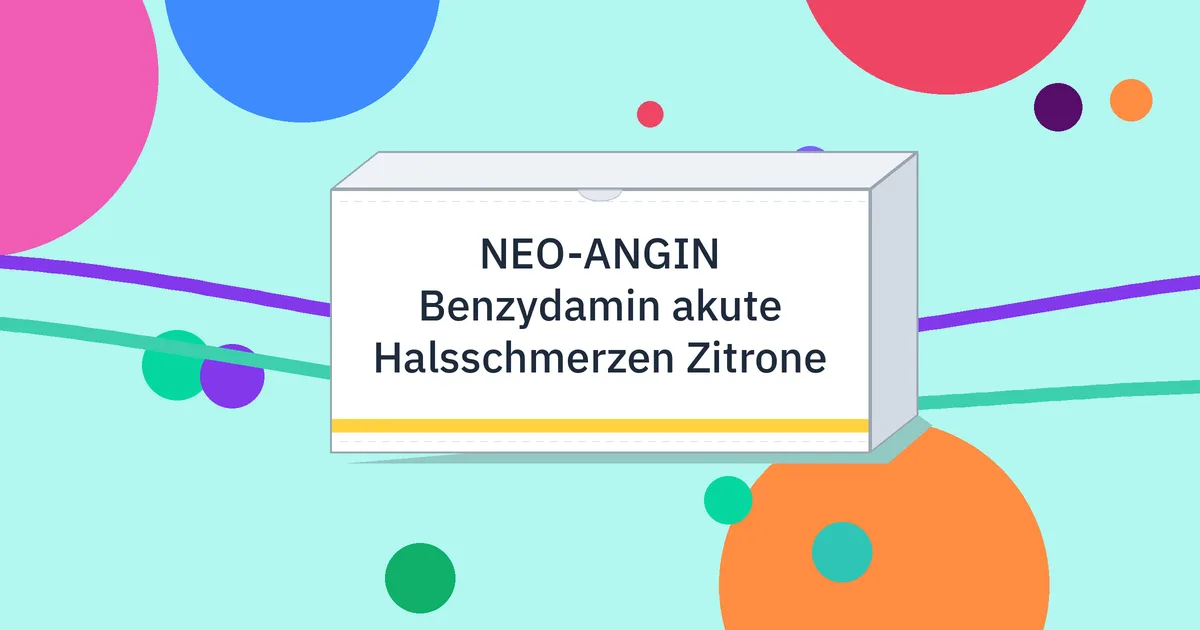 Symbolbild: Packung mit der Aufschrift NEO-ANGIN Benzydamin akute Halsschmerzen Zitrone (PZN 11160178) – Verfügbarkeit und Bezug in Apotheken in Frankfurt am Main