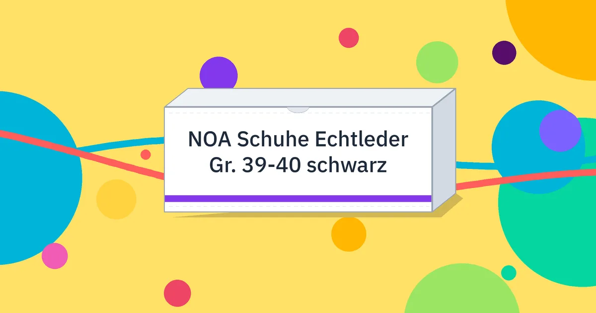 Symbolbild: Packung mit der Aufschrift NOA Schuhe Echtleder Gr. 39-40 schwarz (PZN 20342062) – Verfügbarkeit und Bezug in Apotheken in Frankfurt am Main