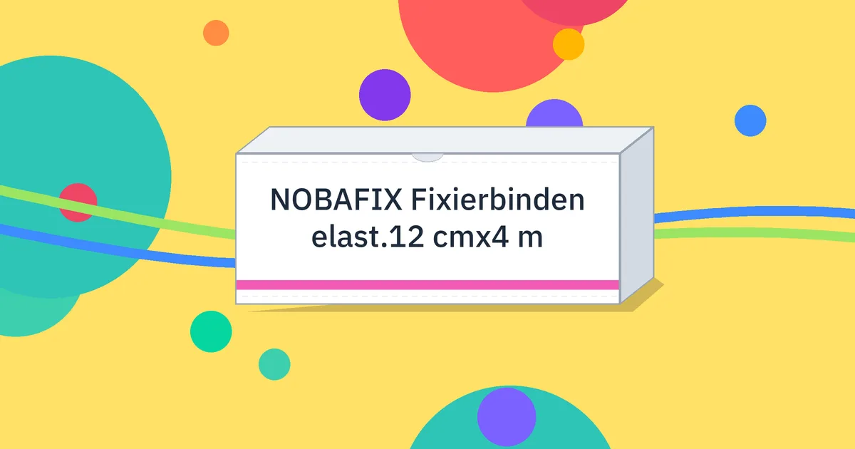 Symbolbild: Packung mit der Aufschrift NOBAFIX Fixierbinden elast.12 cmx4 m (PZN 16028064) – Verfügbarkeit und Bezug in Apotheken in Frankfurt am Main