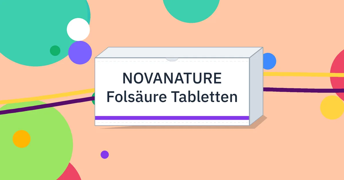 Symbolbild: Packung mit der Aufschrift NOVANATURE Folsäure Tabletten (PZN 19274912) – Verfügbarkeit und Bezug in Apotheken in Frankfurt am Main