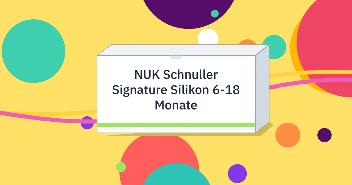 Symbolbild: Packung mit der Aufschrift NUK Schnuller Signature Silikon 6-18 Monate (PZN 16793669) – Verfügbarkeit und Bezug in Apotheken in Frankfurt am Main