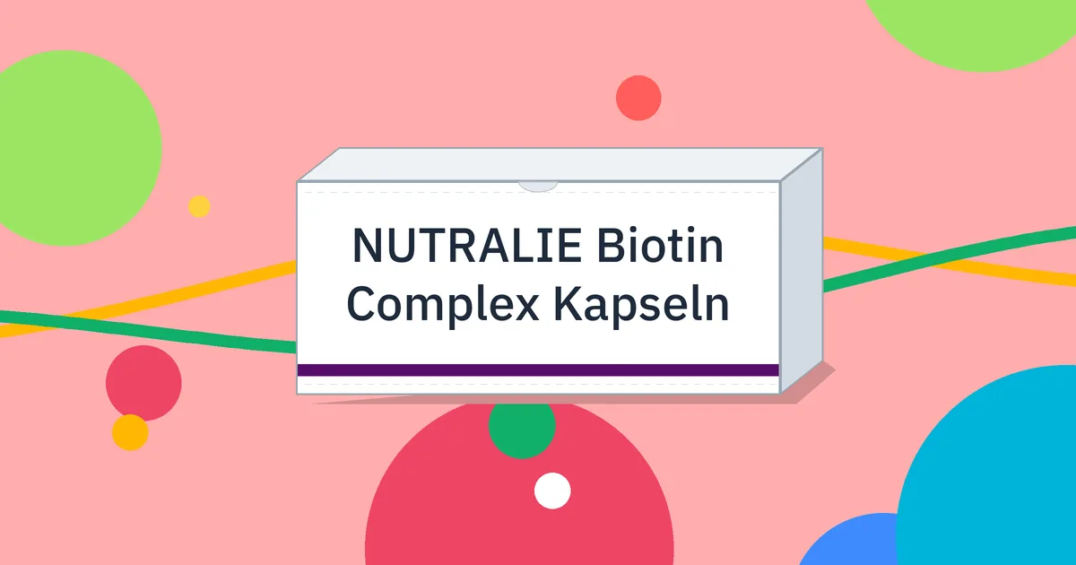 Symbolbild: Packung mit der Aufschrift NUTRALIE Biotin Complex Kapseln (PZN 18407819) – Verfügbarkeit und Bezug in Apotheken in Frankfurt am Main