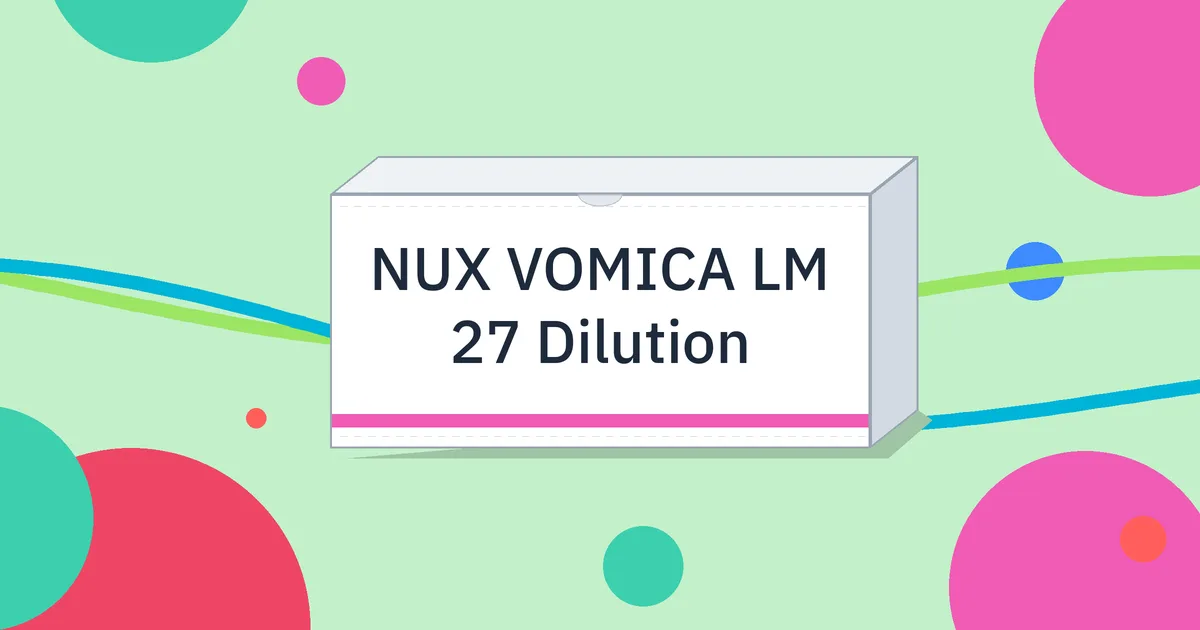 Symbolbild: Packung mit der Aufschrift NUX VOMICA LM 27 Dilution (PZN 12970548) – Verfügbarkeit und Bezug in Apotheken in Frankfurt am Main