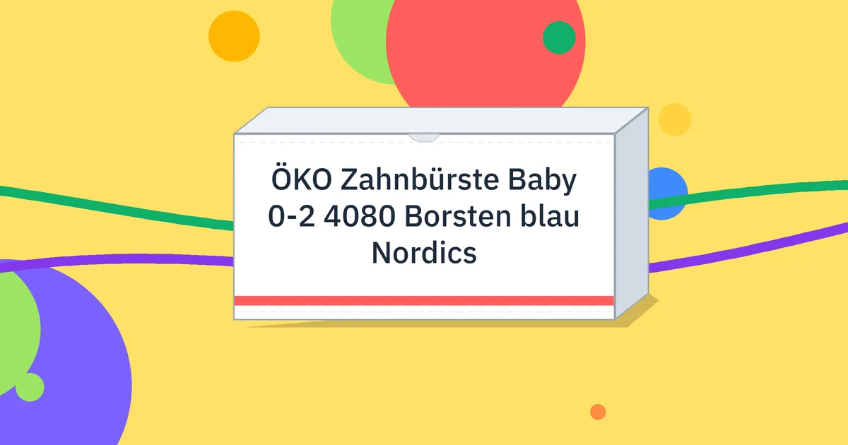 Symbolbild: Packung mit der Aufschrift ÖKO Zahnbürste Baby 0-2 4080 Borsten blau Nordics (PZN 19513305) – Verfügbarkeit und Bezug in Apotheken in Frankfurt am Main
