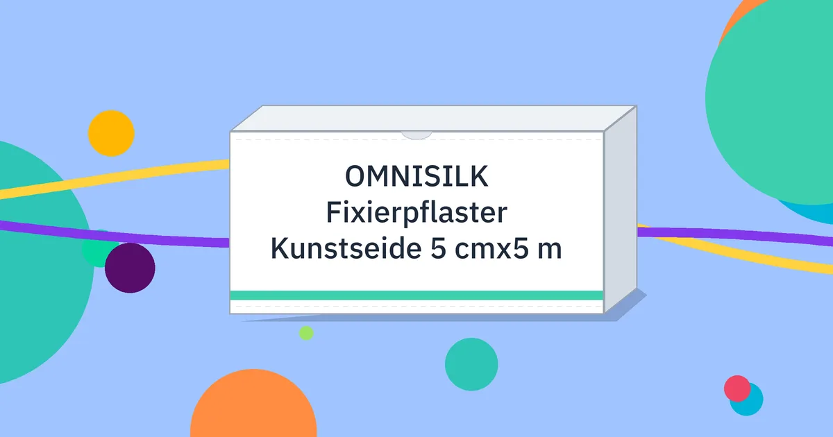 Symbolbild: Packung mit der Aufschrift OMNISILK Fixierpflaster Kunstseide 5 cmx5 m (PZN 14443422) – Verfügbarkeit und Bezug in Apotheken in Frankfurt am Main