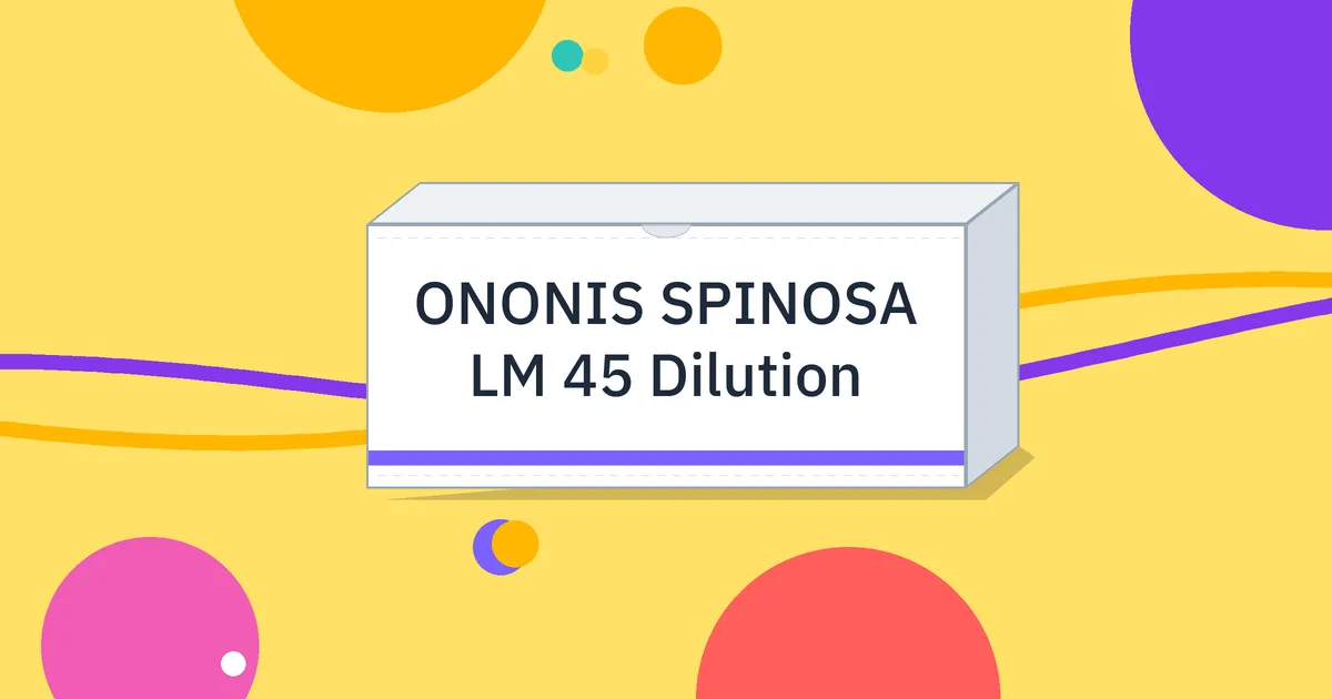 Symbolbild: Packung mit der Aufschrift ONONIS SPINOSA LM 45 Dilution (PZN 13625919) – Verfügbarkeit und Bezug in Apotheken in Frankfurt am Main