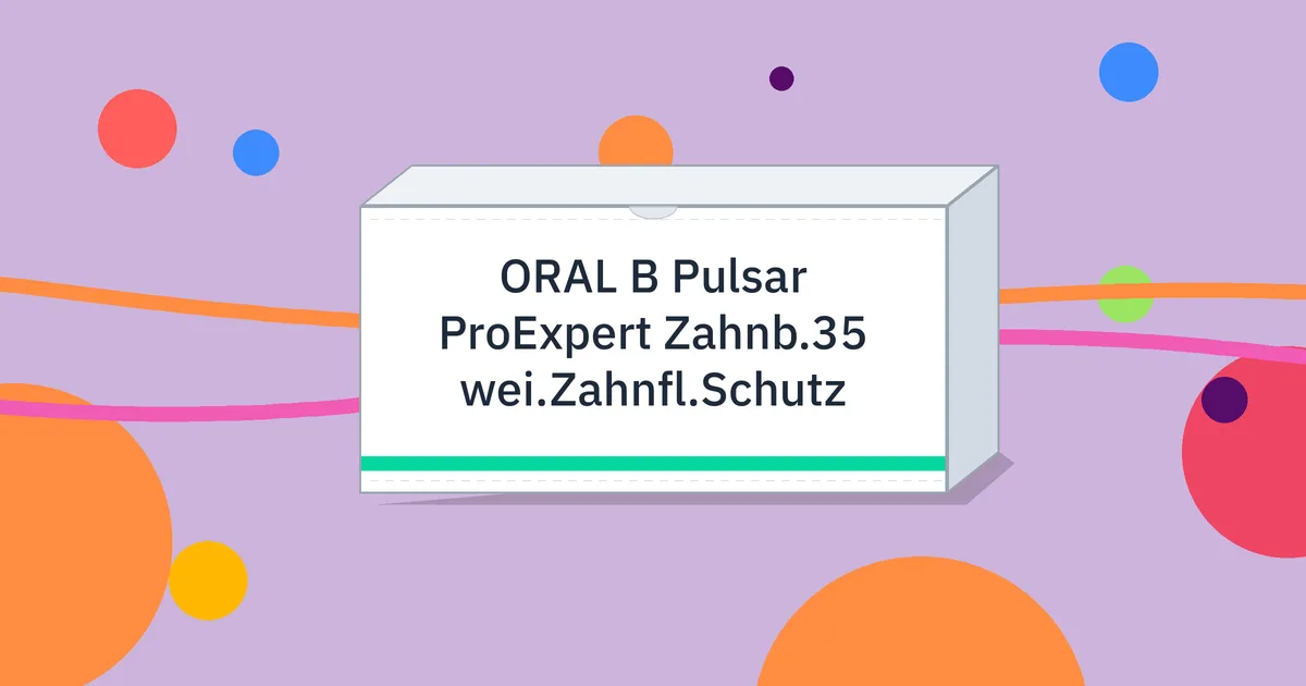 Symbolbild: Packung mit der Aufschrift ORAL B Pulsar ProExpert Zahnb.35 wei.Zahnfl.Schutz (PZN 15745243) – Verfügbarkeit und Bezug in Apotheken in Frankfurt am Main