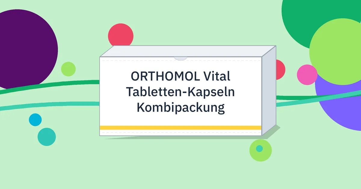 Symbolbild: Packung mit der Aufschrift ORTHOMOL Vital Tabletten-Kapseln Kombipackung (PZN 20182782) – Verfügbarkeit und Bezug in Apotheken in Frankfurt am Main