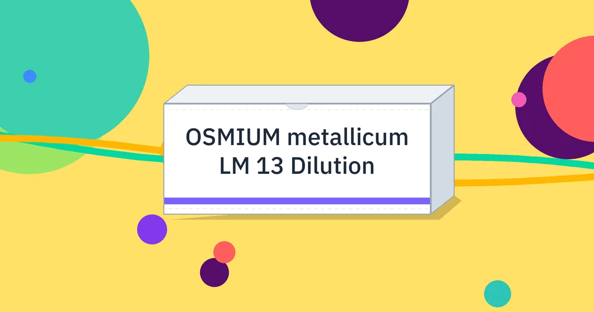 Symbolbild: Packung mit der Aufschrift OSMIUM metallicum LM 13 Dilution (PZN 12973995) – Verfügbarkeit und Bezug in Apotheken in Frankfurt am Main