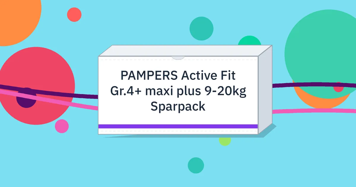 Symbolbild: Packung mit der Aufschrift PAMPERS Active Fit Gr.4+ maxi plus 9-20kg Sparpack (PZN 03073347) – Verfügbarkeit und Bezug in Apotheken in Frankfurt am Main