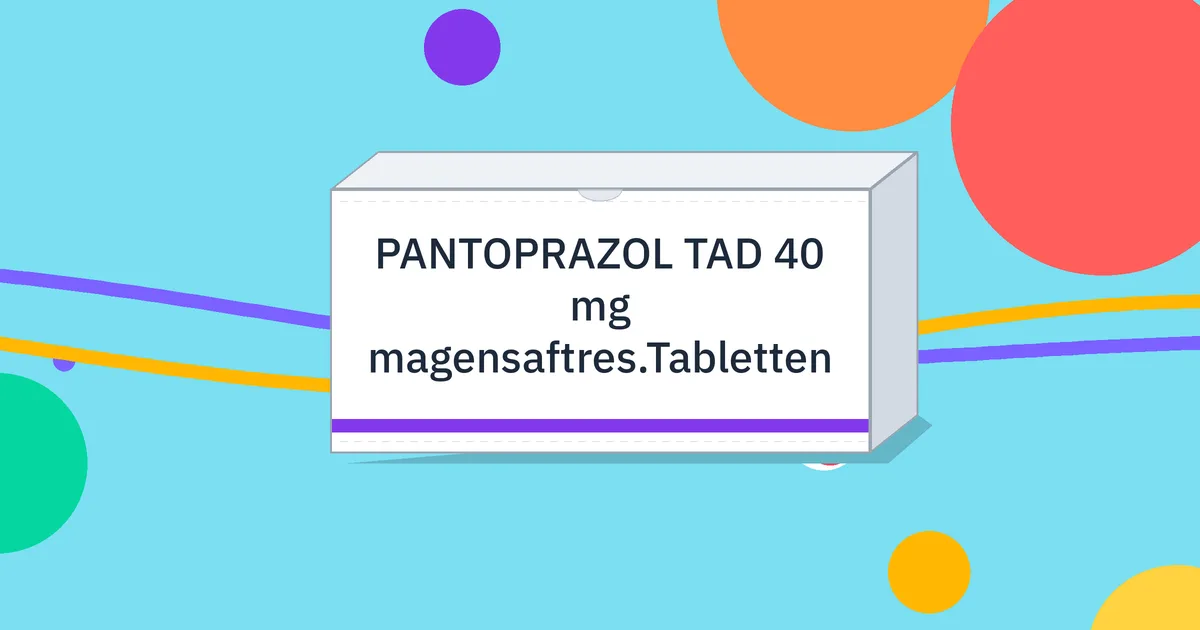 Symbolbild: Packung mit der Aufschrift PANTOPRAZOL TAD 40 mg magensaftres.Tabletten (PZN 07363007) – Verfügbarkeit und Bezug in Apotheken in Frankfurt am Main