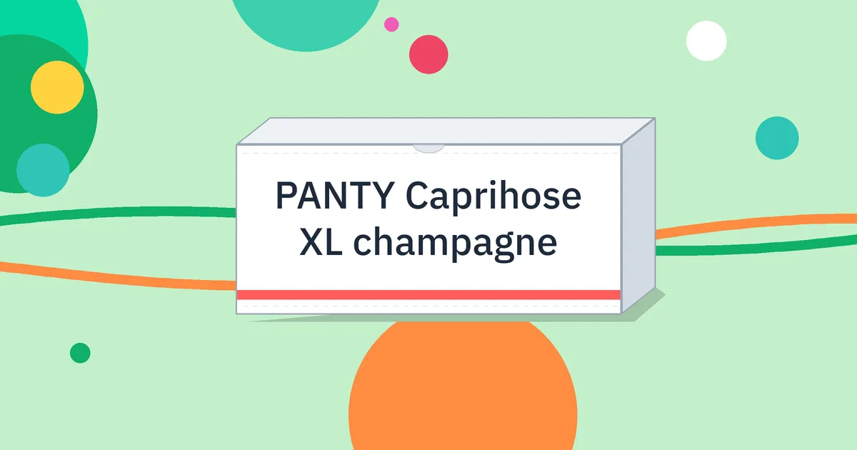 Symbolbild: Packung mit der Aufschrift PANTY Caprihose XL champagne (PZN 16191551) – Verfügbarkeit und Bezug in Apotheken in Frankfurt am Main