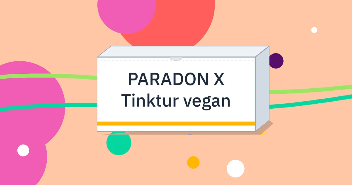 Symbolbild: Packung mit der Aufschrift PARADON X Tinktur vegan (PZN 15251038) – Verfügbarkeit und Bezug in Apotheken in Frankfurt am Main