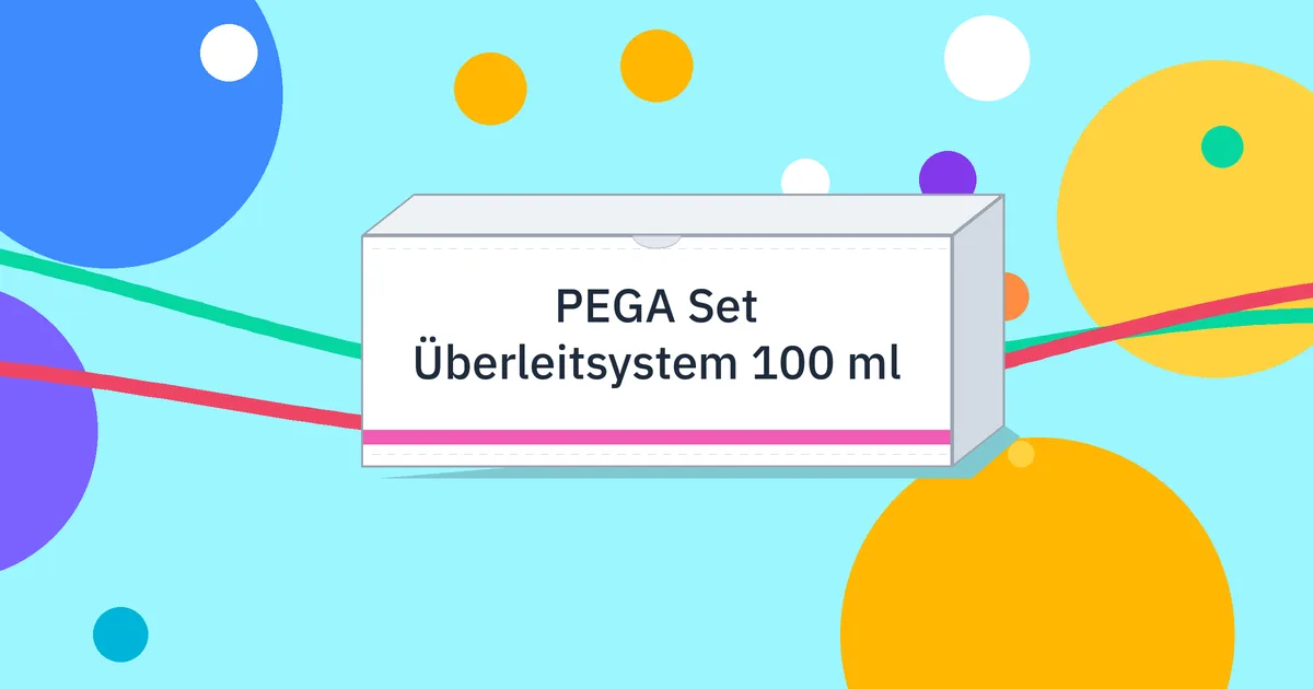 Symbolbild: Packung mit der Aufschrift PEGA Set Überleitsystem 100 ml (PZN 03827059) – Verfügbarkeit und Bezug in Apotheken in Frankfurt am Main