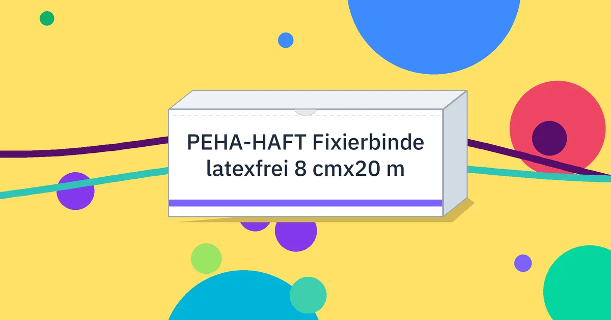 Symbolbild: Packung mit der Aufschrift PEHA-HAFT Fixierbinde latexfrei 8 cmx20 m (PZN 12550384) – Verfügbarkeit und Bezug in Apotheken in Frankfurt am Main