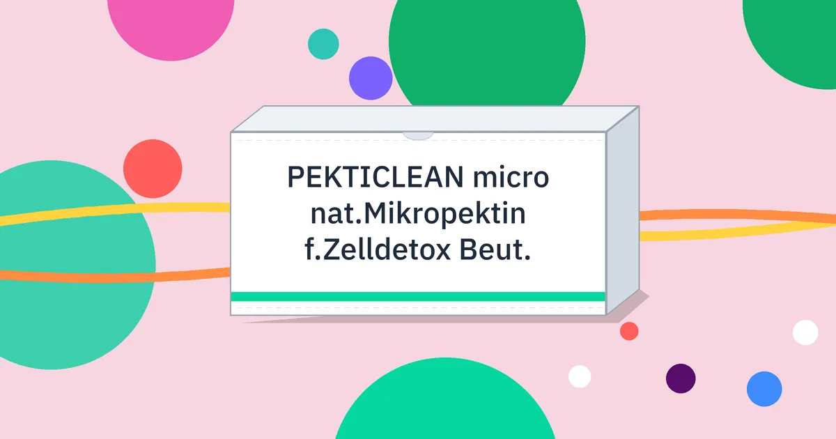 Symbolbild: Packung mit der Aufschrift PEKTICLEAN micro nat.Mikropektin f.Zelldetox Beut. (PZN 10001928) – Verfügbarkeit und Bezug in Apotheken in Frankfurt am Main