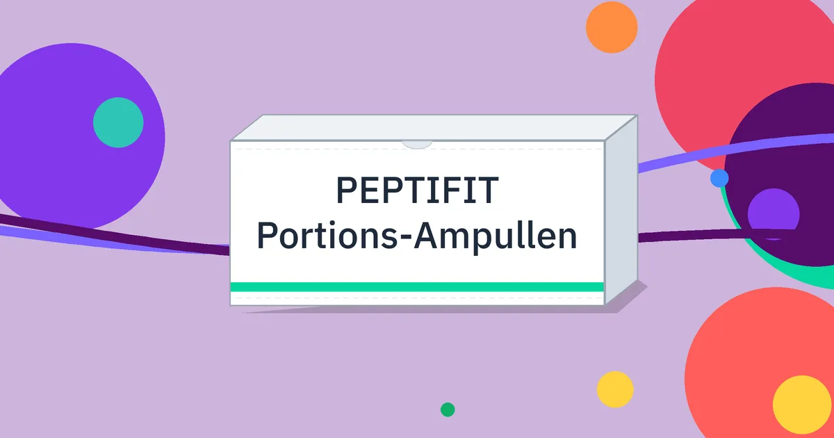 Symbolbild: Packung mit der Aufschrift PEPTIFIT Portions-Ampullen (PZN 18909248) – Verfügbarkeit und Bezug in Apotheken in Frankfurt am Main