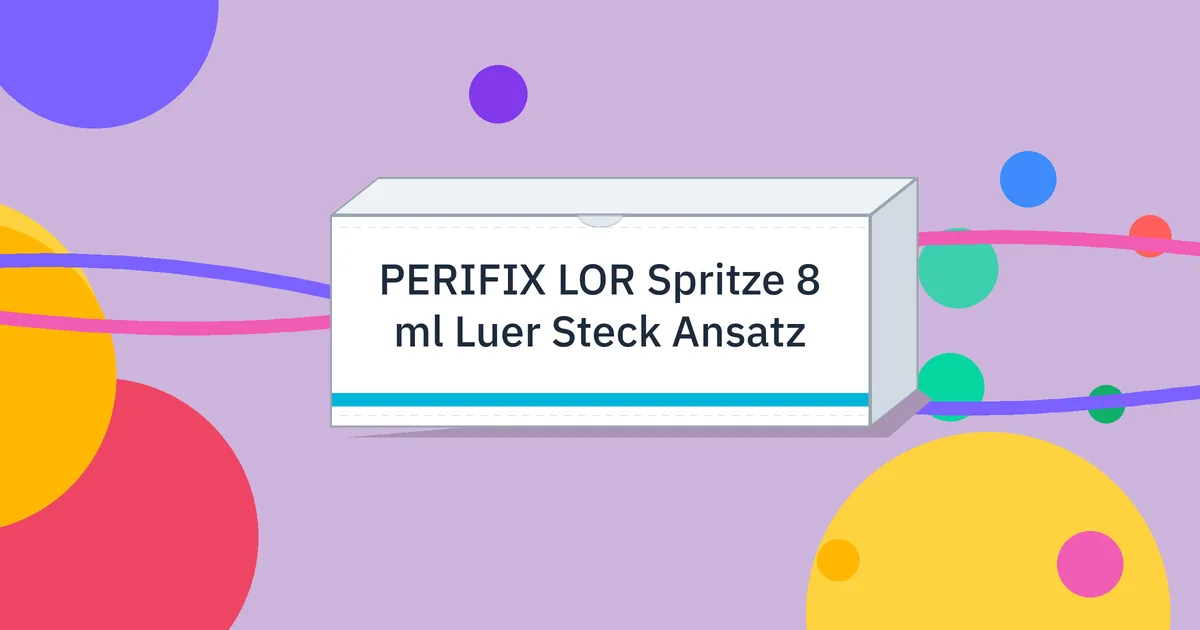 Symbolbild: Packung mit der Aufschrift PERIFIX LOR Spritze 8 ml Luer Steck Ansatz (PZN 06849943) – Verfügbarkeit und Bezug in Apotheken in Frankfurt am Main