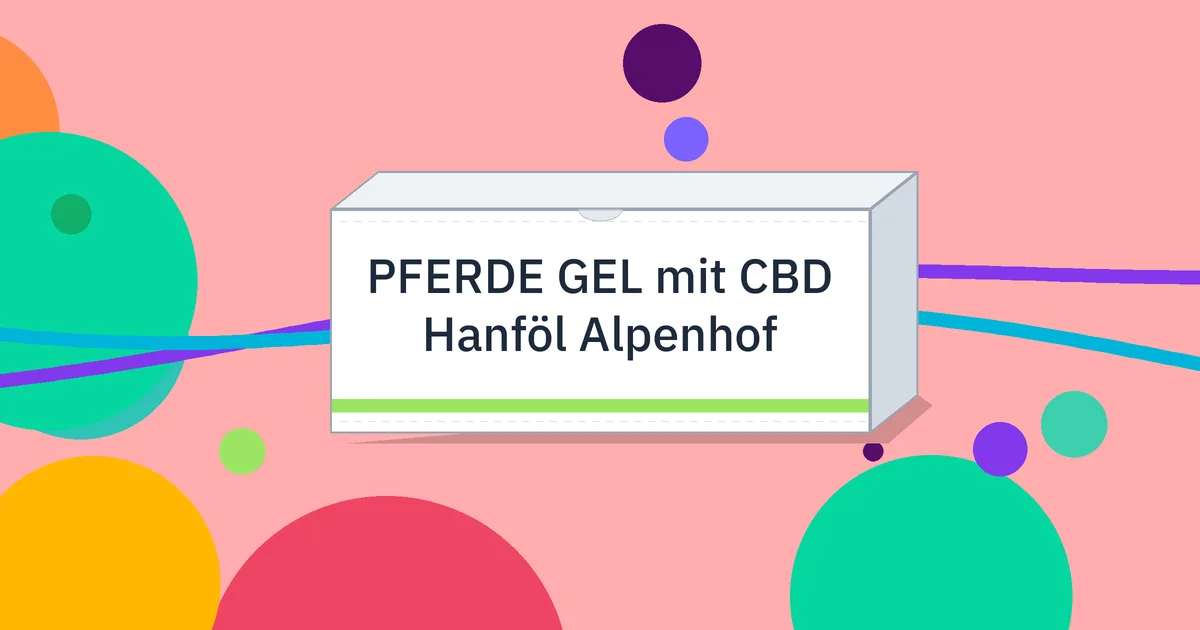 Symbolbild: Packung mit der Aufschrift PFERDE GEL mit CBD Hanföl Alpenhof (PZN 19960955) – Verfügbarkeit und Bezug in Apotheken in Frankfurt am Main