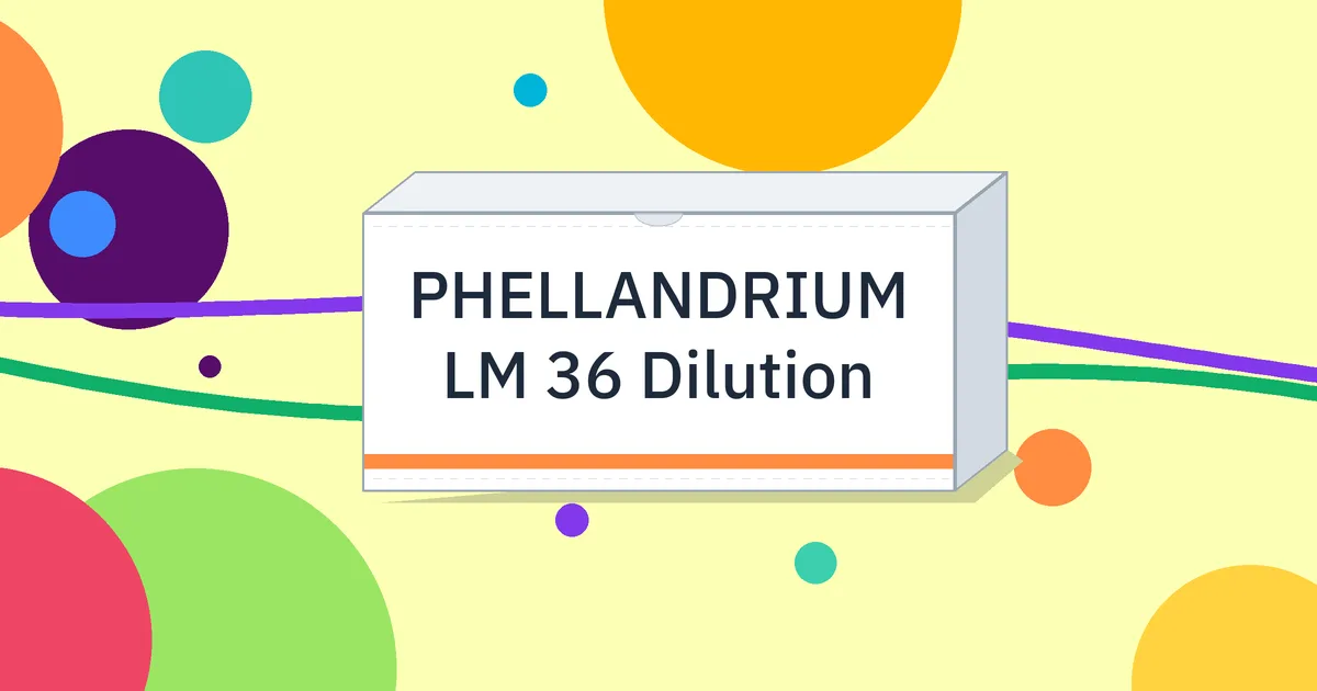 Symbolbild: Packung mit der Aufschrift PHELLANDRIUM LM 36 Dilution (PZN 13637650) – Verfügbarkeit und Bezug in Apotheken in Frankfurt am Main