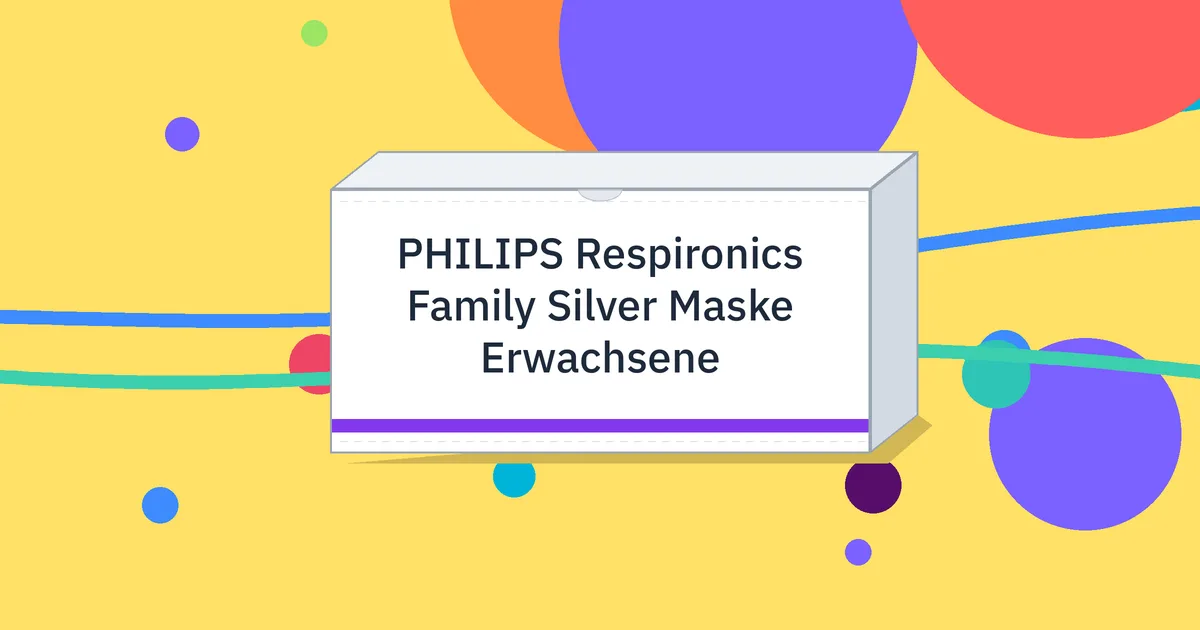 Symbolbild: Packung mit der Aufschrift PHILIPS Respironics Family Silver Maske Erwachsene (PZN 08929422) – Verfügbarkeit und Bezug in Apotheken in Frankfurt am Main