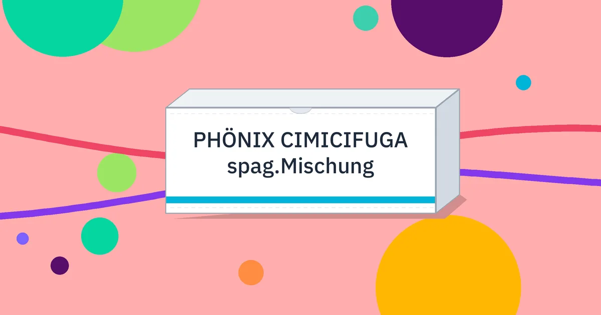 Symbolbild: Packung mit der Aufschrift PHÖNIX CIMICIFUGA spag.Mischung (PZN 04223263) – Verfügbarkeit und Bezug in Apotheken in Frankfurt am Main