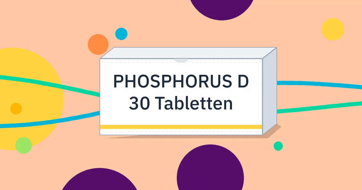 Symbolbild: Packung mit der Aufschrift PHOSPHORUS D 30 Tabletten (PZN 02929094) – Verfügbarkeit und Bezug in Apotheken in Frankfurt am Main