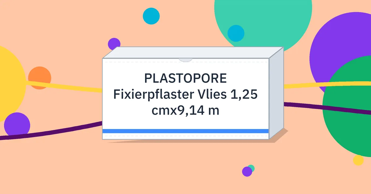 Symbolbild: Packung mit der Aufschrift PLASTOPORE Fixierpflaster Vlies 1,25 cmx9,14 m (PZN 10269186) – Verfügbarkeit und Bezug in Apotheken in Frankfurt am Main