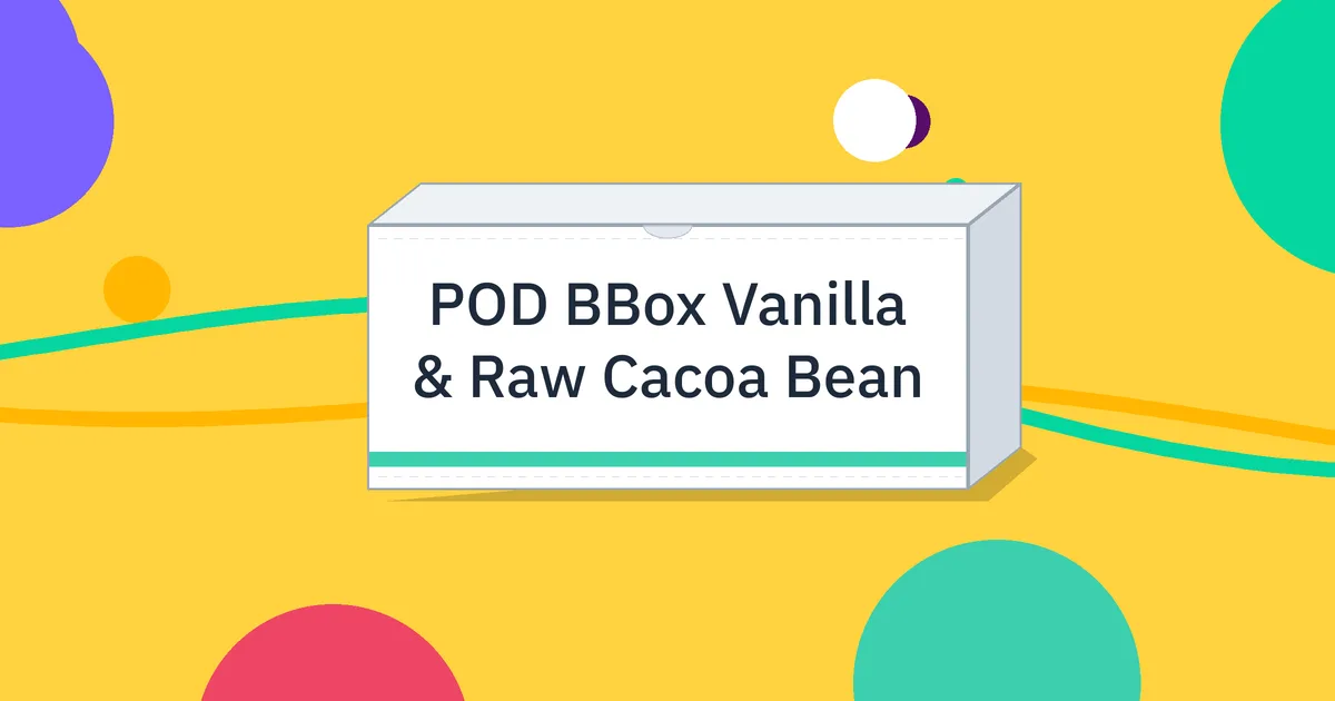 Symbolbild: Packung mit der Aufschrift POD BBox Vanilla & Raw Cacoa Bean (PZN 18907835) – Verfügbarkeit und Bezug in Apotheken in Frankfurt am Main