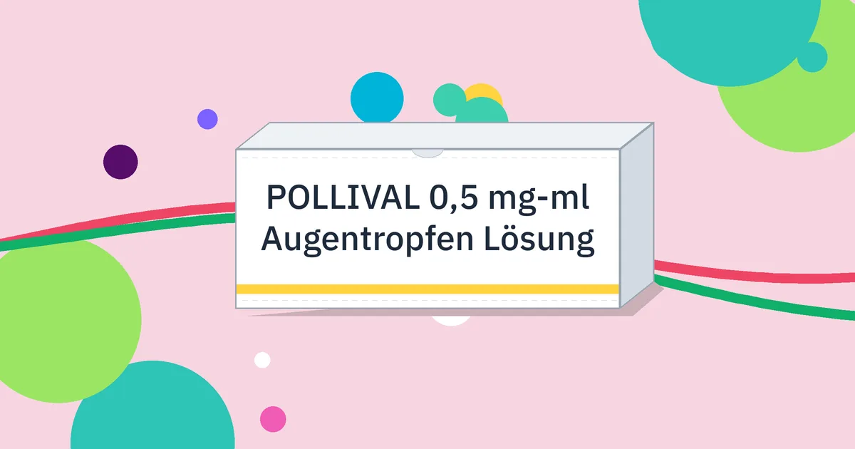 Symbolbild: Packung mit der Aufschrift POLLIVAL 0,5 mg-ml Augentropfen Lösung (PZN 13748591) – Verfügbarkeit und Bezug in Apotheken in Frankfurt am Main