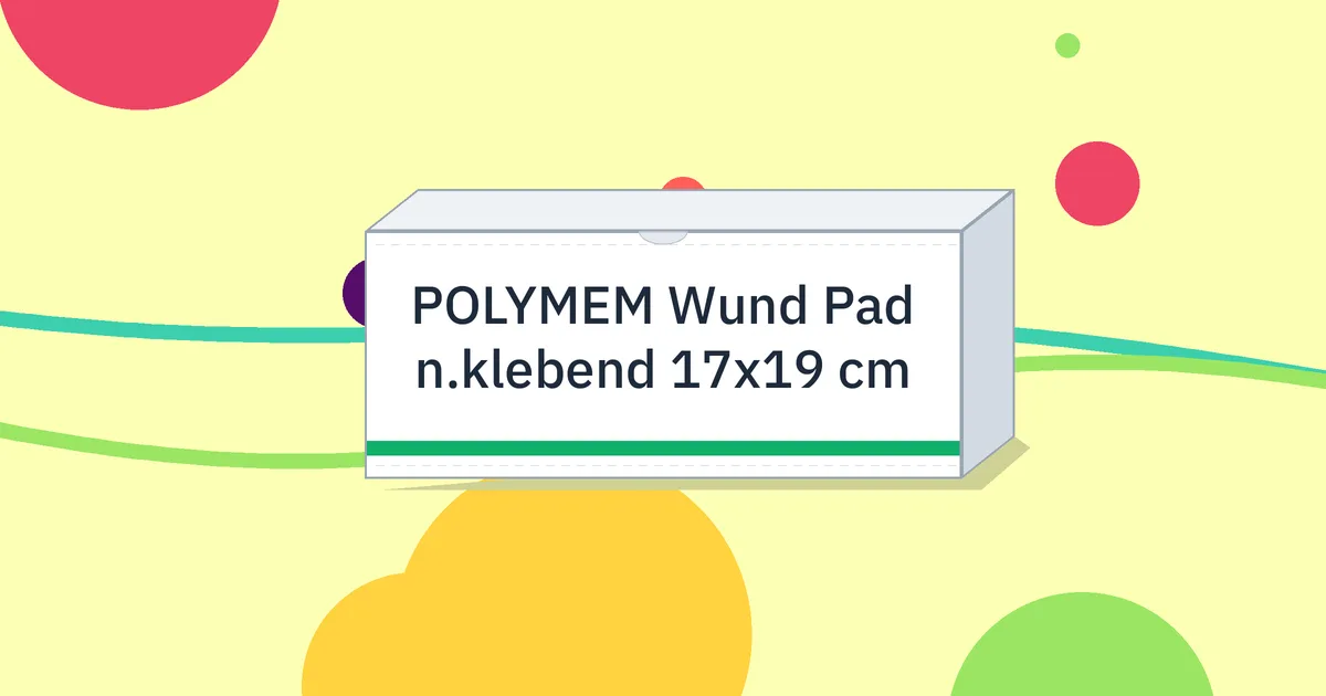 Symbolbild: Packung mit der Aufschrift POLYMEM Wund Pad n.klebend 17x19 cm (PZN 00045385) – Verfügbarkeit und Bezug in Apotheken in Frankfurt am Main