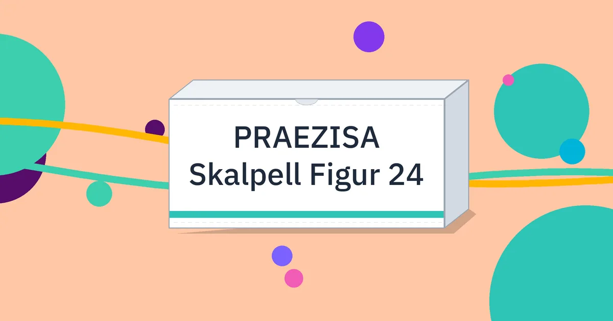Symbolbild: Packung mit der Aufschrift PRAEZISA Skalpell Figur 24 (PZN 09619882) – Verfügbarkeit und Bezug in Apotheken in Frankfurt am Main