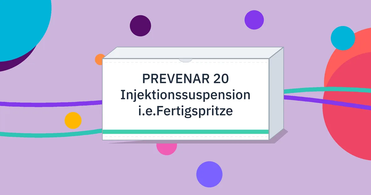 Symbolbild: Packung mit der Aufschrift PREVENAR 20 Injektionssuspension i.e.Fertigspritze (PZN 20083904) – Verfügbarkeit und Bezug in Apotheken in Frankfurt am Main
