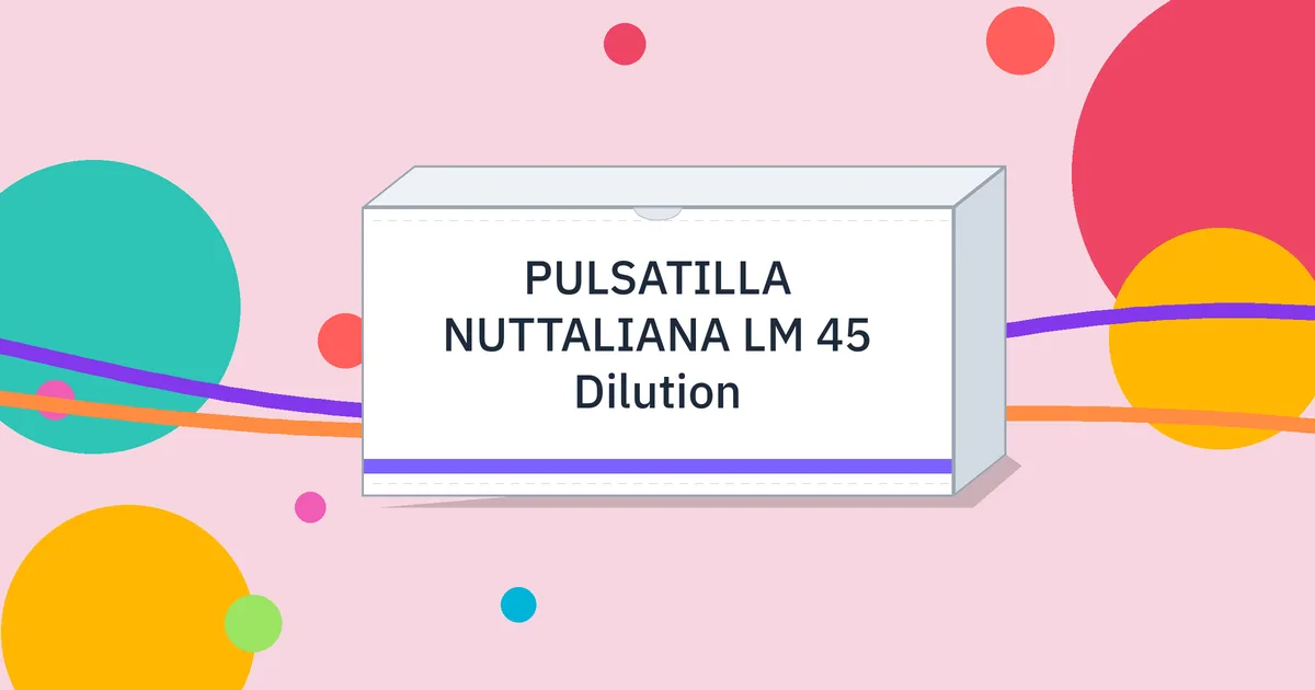 Symbolbild: Packung mit der Aufschrift PULSATILLA NUTTALIANA LM 45 Dilution (PZN 13671569) – Verfügbarkeit und Bezug in Apotheken in Frankfurt am Main