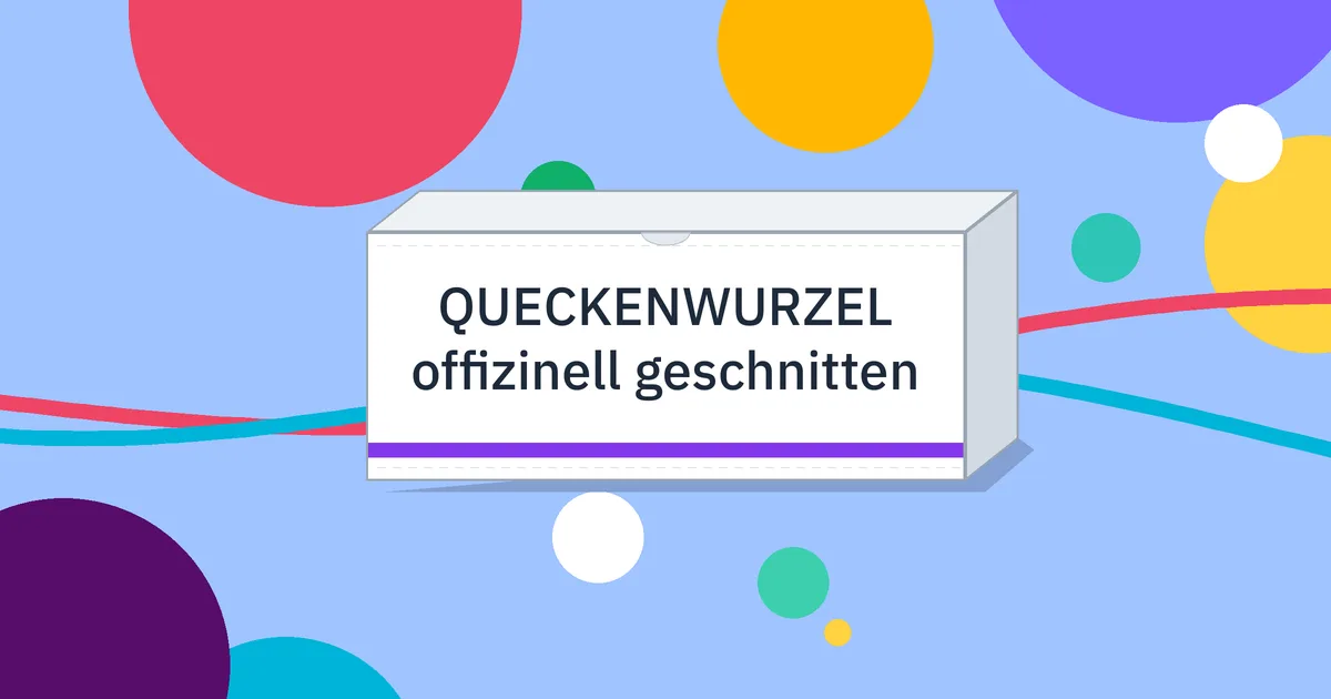 Symbolbild: Packung mit der Aufschrift QUECKENWURZEL offizinell geschnitten (PZN 14031777) – Verfügbarkeit und Bezug in Apotheken in Frankfurt am Main