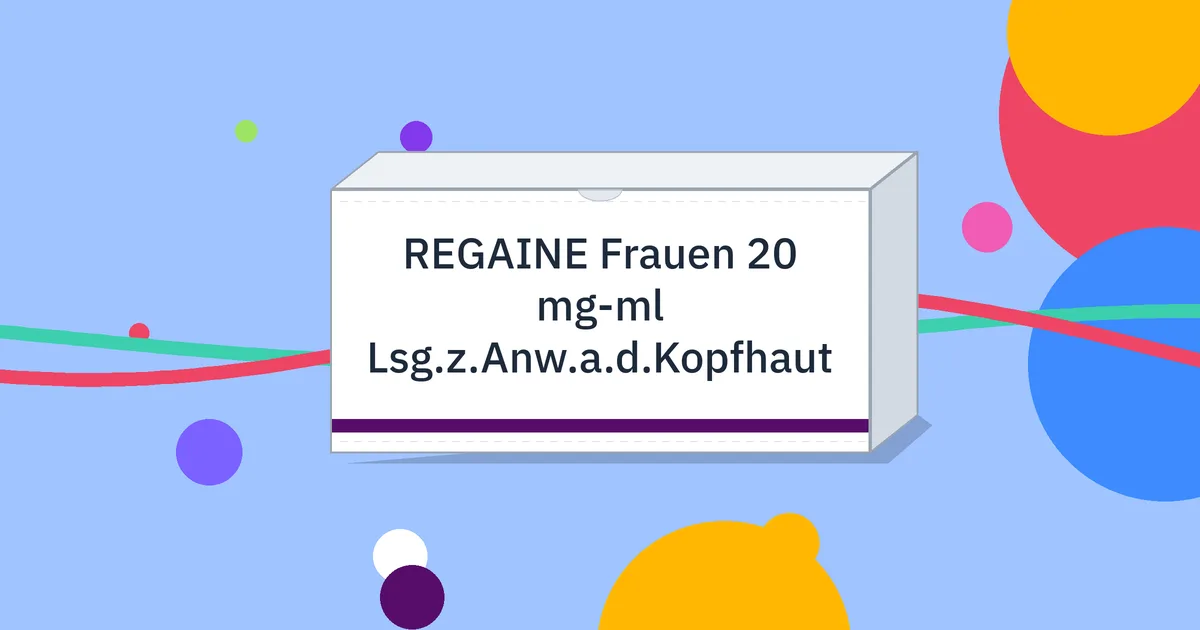 Symbolbild: Packung mit der Aufschrift REGAINE Frauen 20 mg-ml Lsg.z.Anw.a.d.Kopfhaut (PZN 01997030) – Verfügbarkeit und Bezug in Apotheken in Frankfurt am Main